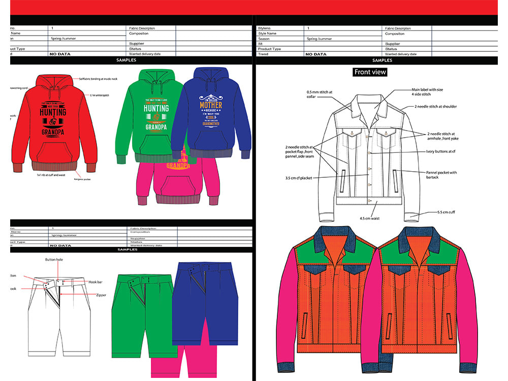 An amazing fashion tech pack for clothing manufacture | Upwork