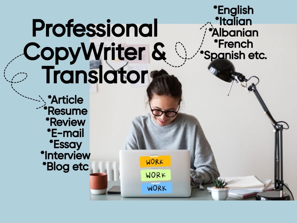 A professional COPYWRITER and TRANSLATOR for your projects !!! | Upwork