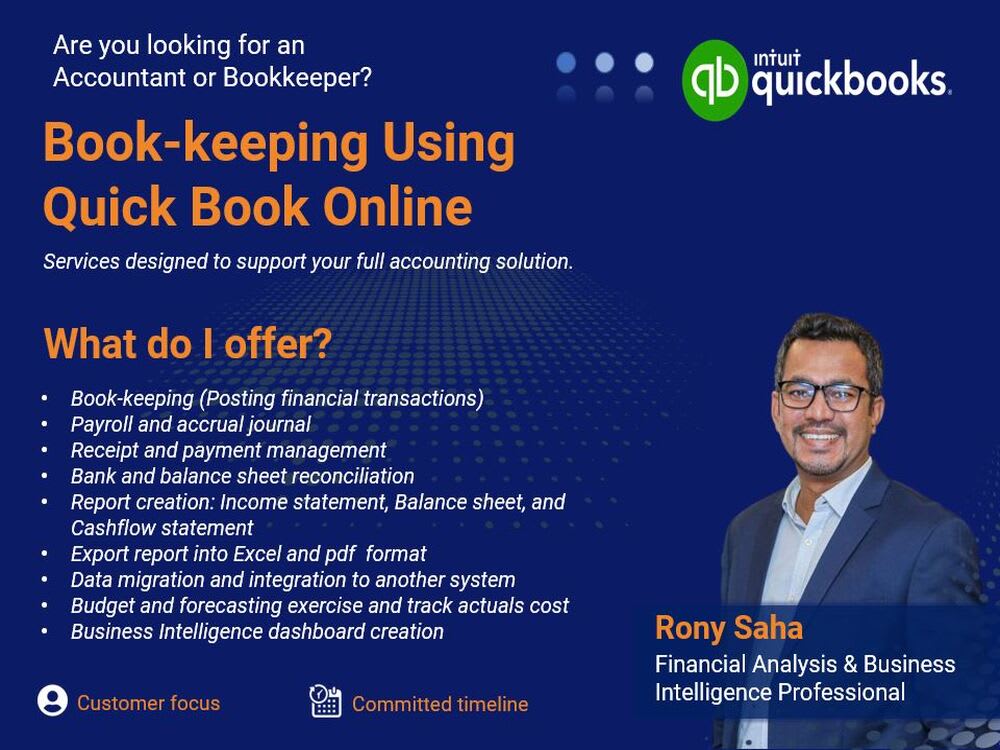 Accounting and bookkeeping using Quick Book Online | Upwork