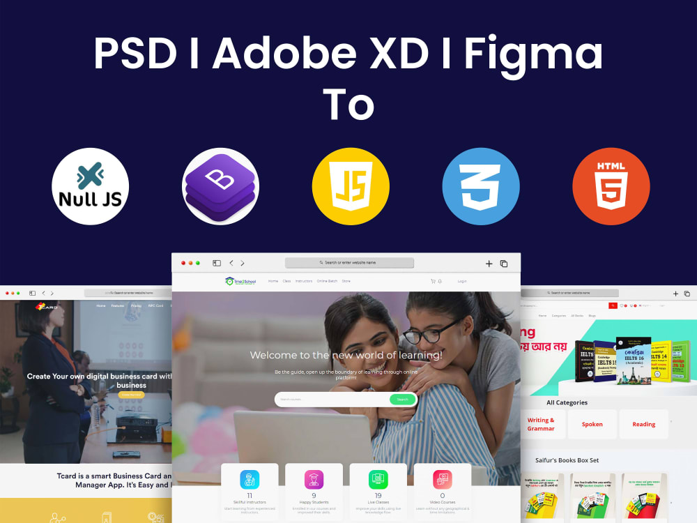 Responsive HTML conversion from Figma | PSD | XD design. | Upwork