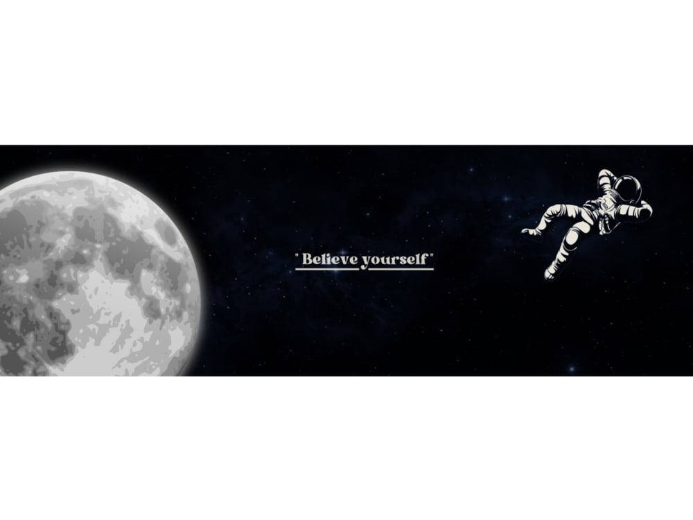 Black themed facebook profile header. | Upwork