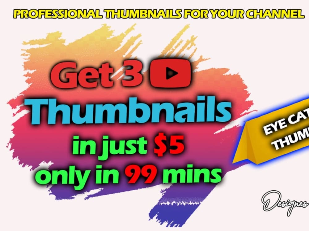 Maximum traffic on your channel through eye catching thumbnails | Upwork