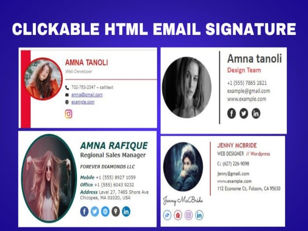 Html email signature, clickable html email signature. | Upwork Html email signature, clickable html email signature. | Upwork