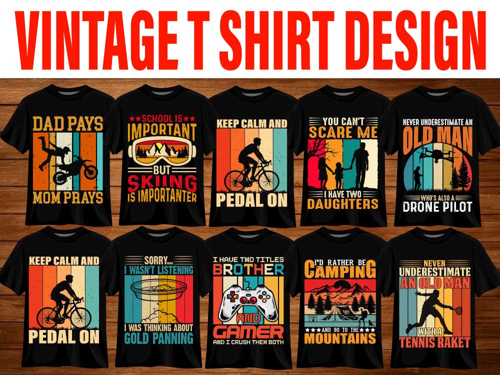 Do retro vintage graphics t shirt design or vintage logo within 2hrs ...