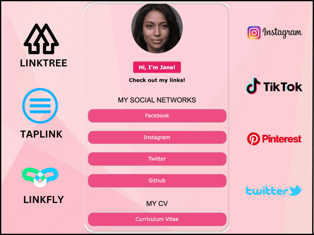 An attractive link tree,linkfly and taplink landing page for your sm | Upwork