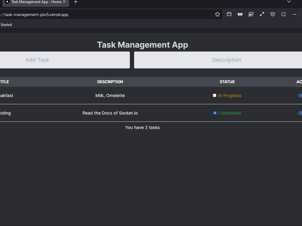 Task Management App with CRUD functionality with localStorage. | Upwork Task Management App with CRUD functionality with localStorage. | Upwork