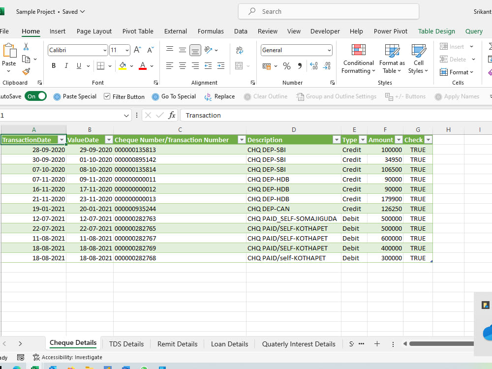 Excel for your Bank Statement in PDF | Upwork