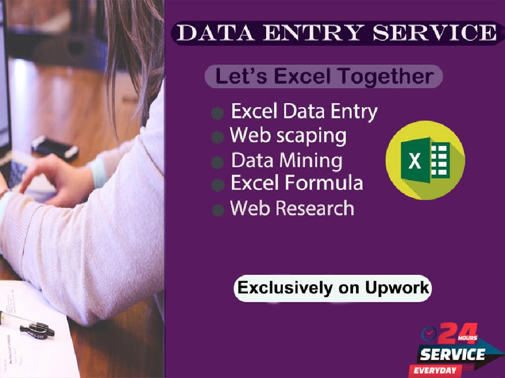 Data entry, web search, copy paste and Excel work | Upwork
