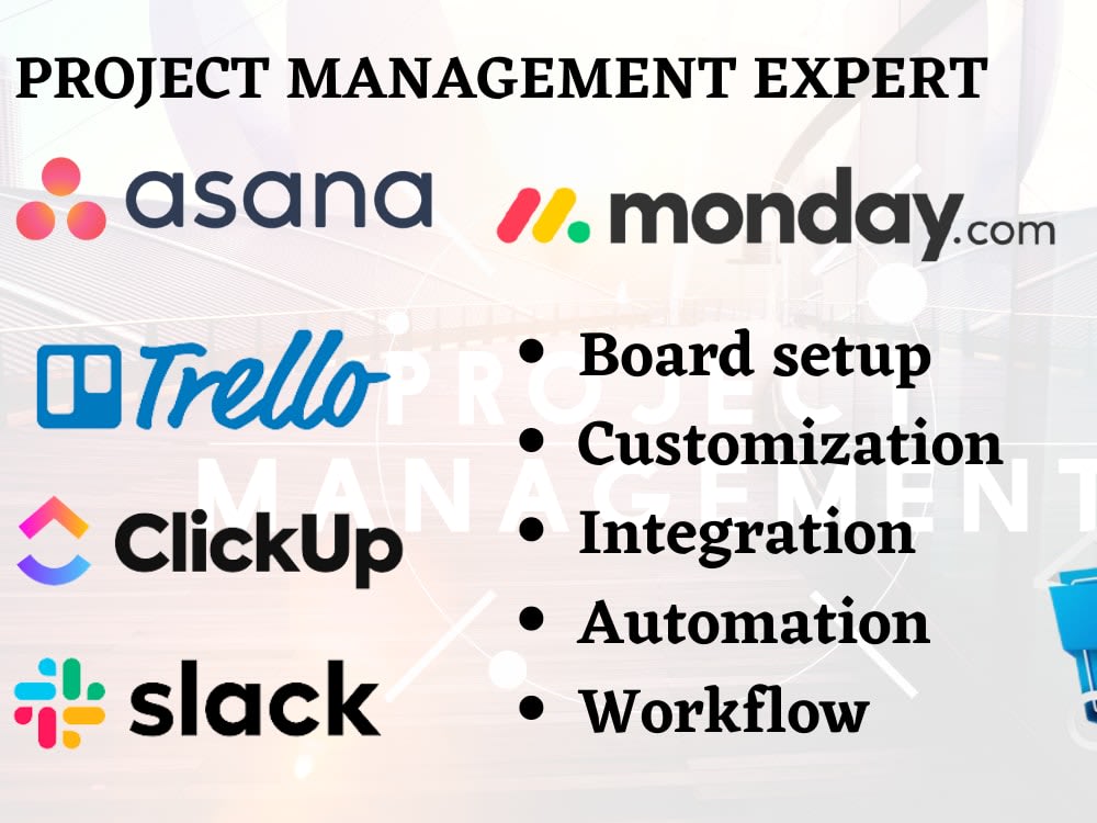 A professional project manager for your monday.com, Trello, asana setup ...