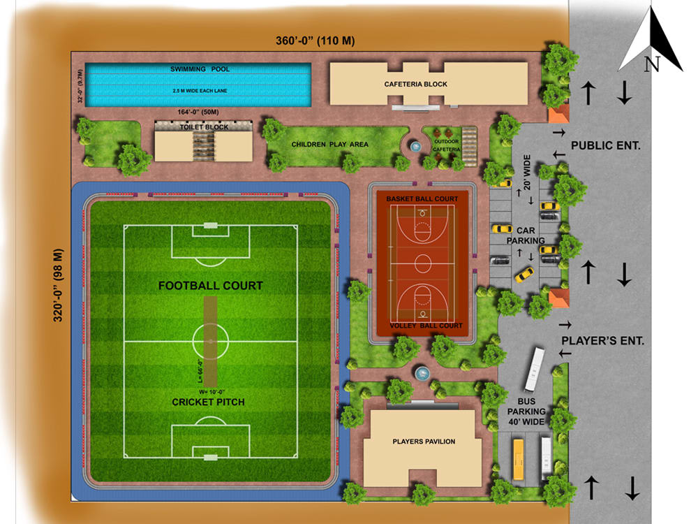 Architectural Site Plan, Photoshop Rendered Master plan and Landscaping ...
