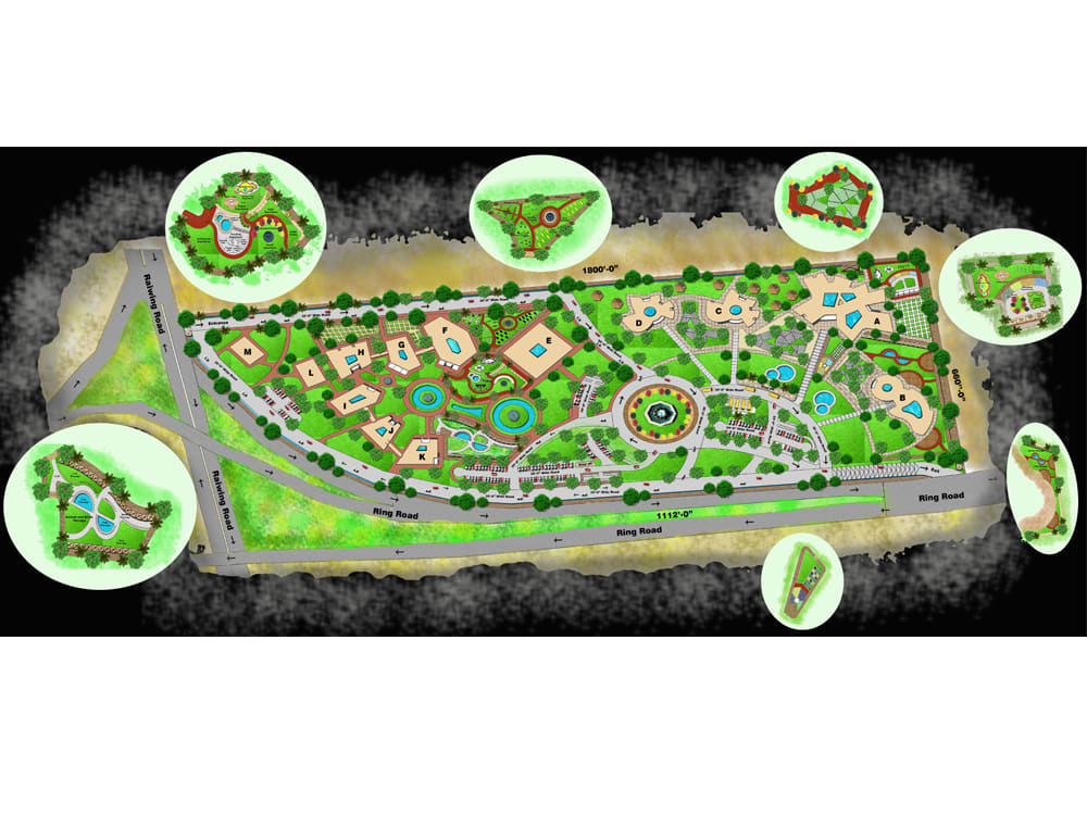 Architectural Site Plan, Photoshop Rendered Master plan and Landscaping ...
