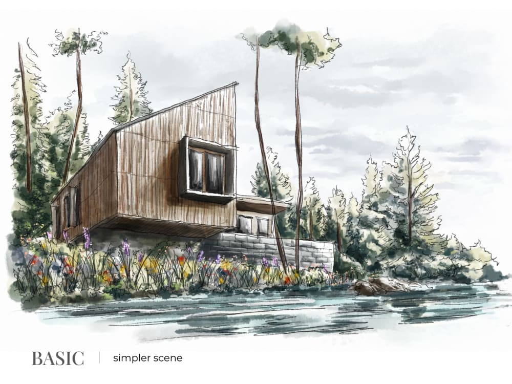 Hand-drawn digital architecture illustration | Upwork