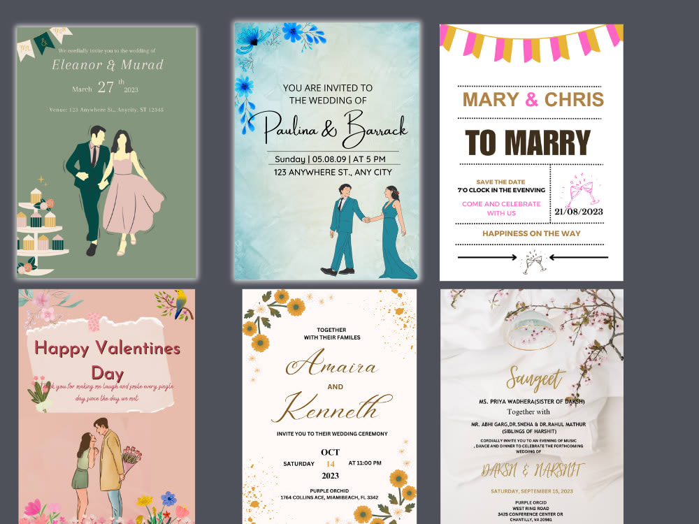 Beautiful Invitation card for your event like Wedding, Birthday ,etc ...