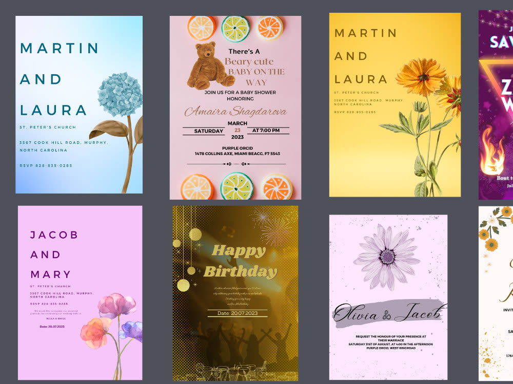 Beautiful Invitation card for your event like Wedding, Birthday ,etc ...