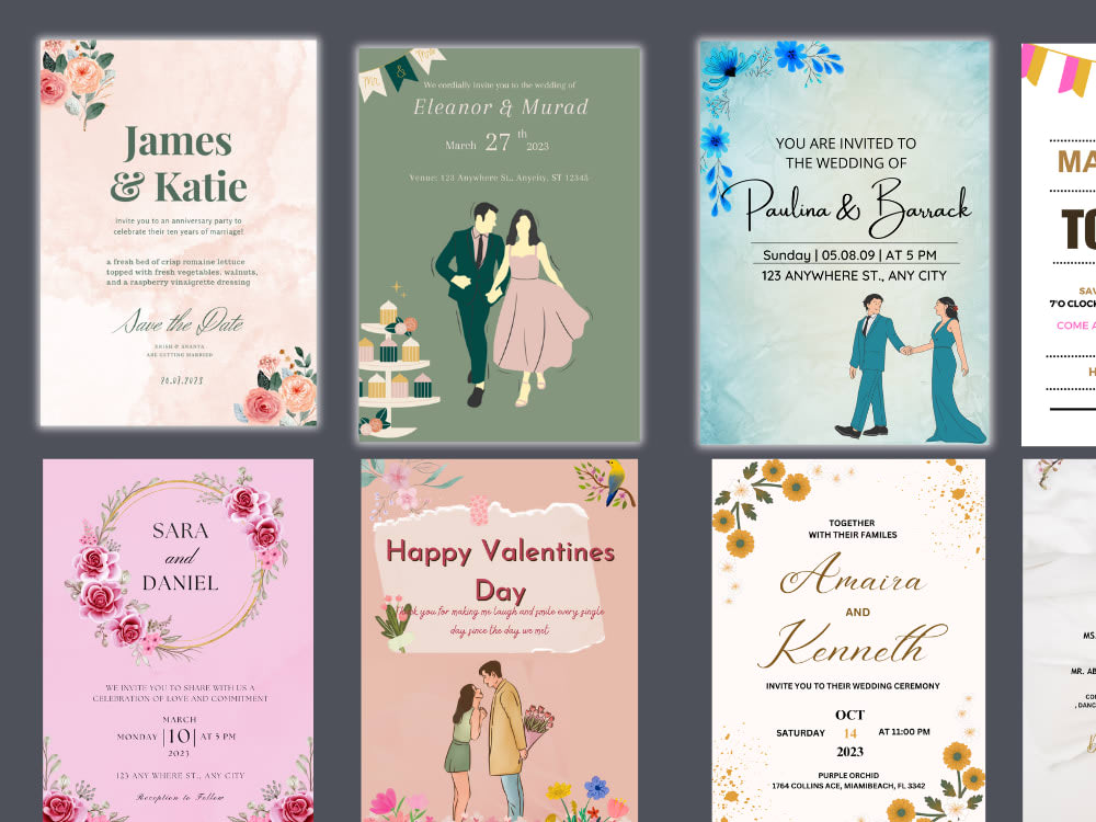 Beautiful Invitation card for your event like Wedding, Birthday ,etc ...