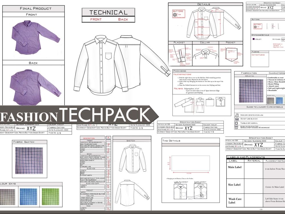 Detailed factory made Tech Pack | Upwork