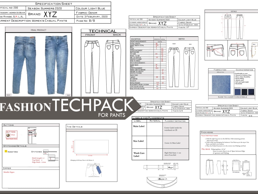 Detailed factory made Tech Pack | Upwork