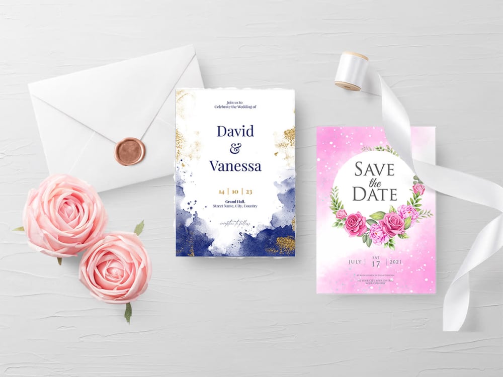 A wedding, party, birthday invitation card or save the date design | Upwork