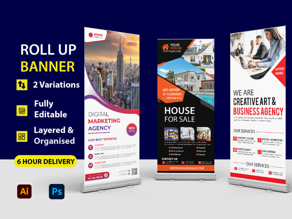 Professional roll up, banner, billboard, or signboard | Upwork