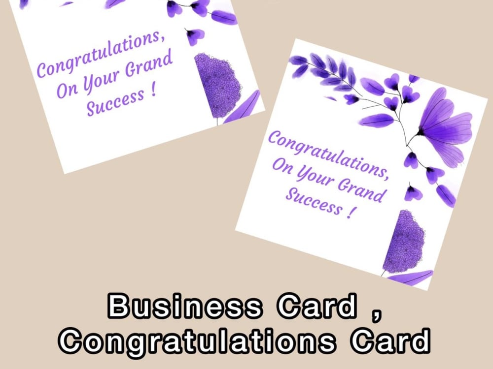 Business Card, Congratulations Card. | Upwork