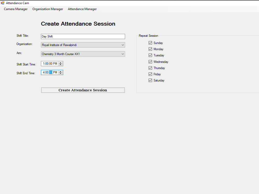 "Attendance System using Image Processing" made in C# for FYP | Upwork