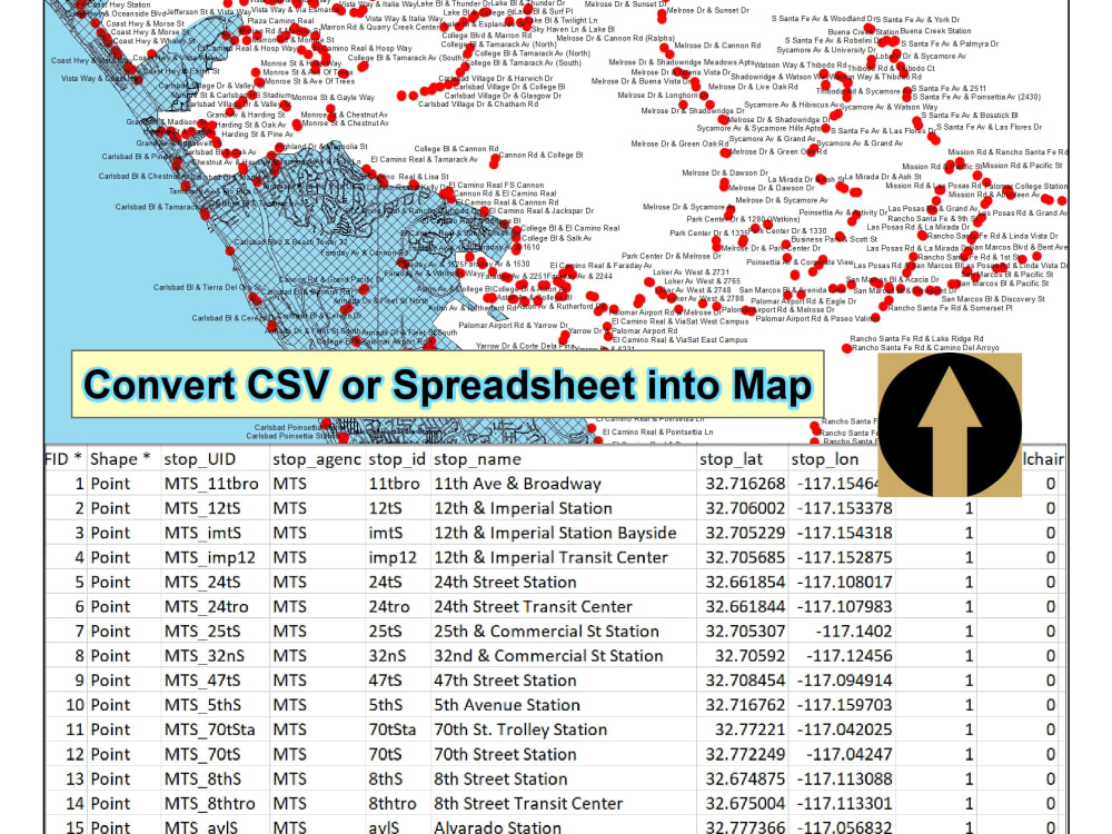 CSV and spreadsheet converted into maps | Upwork