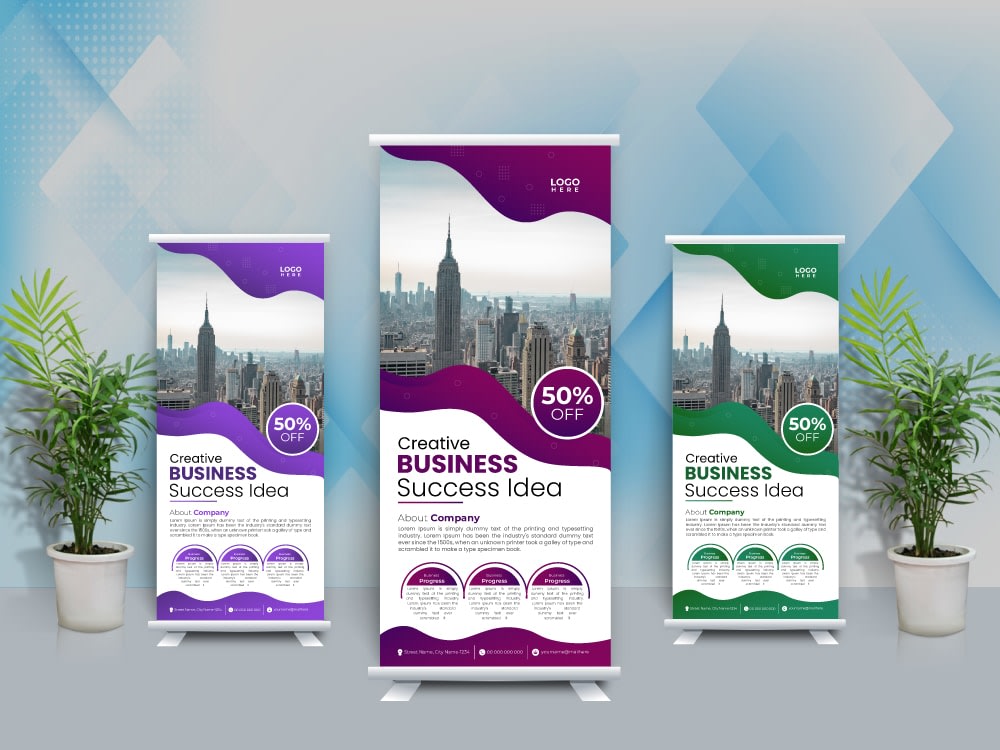 A professional roll up /pull up banner, Trade show booth design in 24 ...