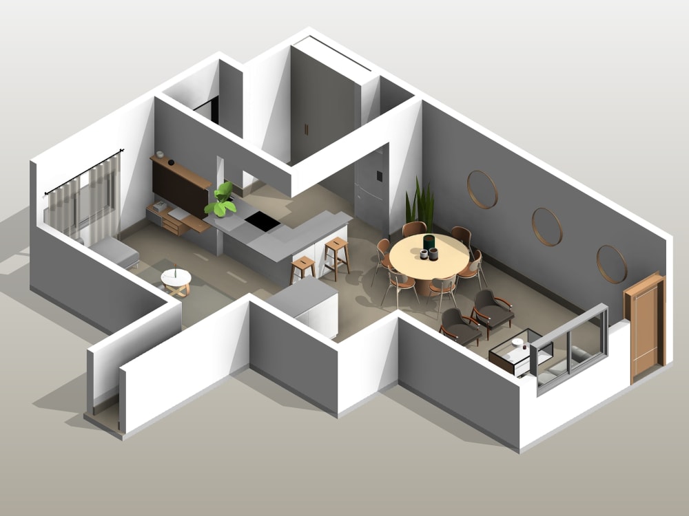 3d isometric view from a 2d floor plan | Upwork