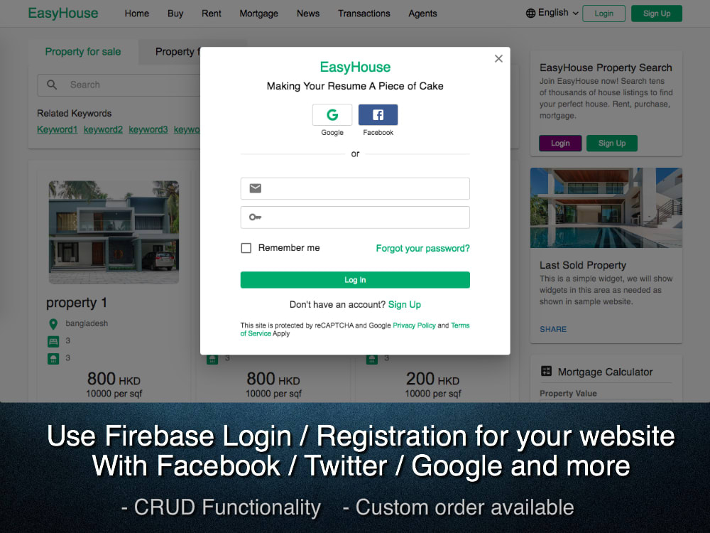 React CRUD app with Firebase (With Firebase Login/Registration) | Upwork