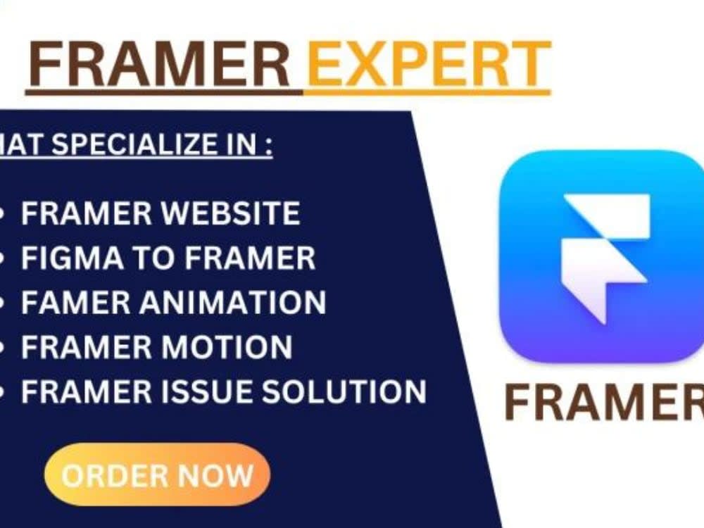 A framer website design, Figma to the framer, solve framer issues | Upwork