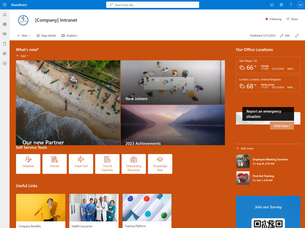 Modern SharePoint Online Intranet | Upwork