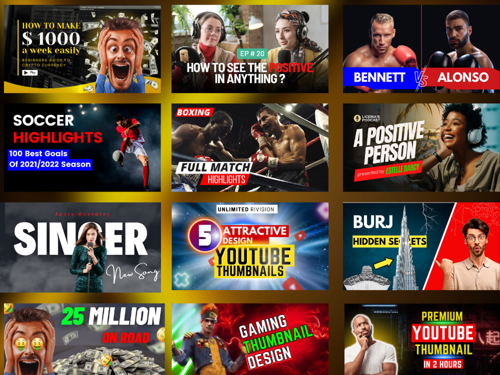 Eye-Catchy Professional YouTube Thumbnail Design | Upwork