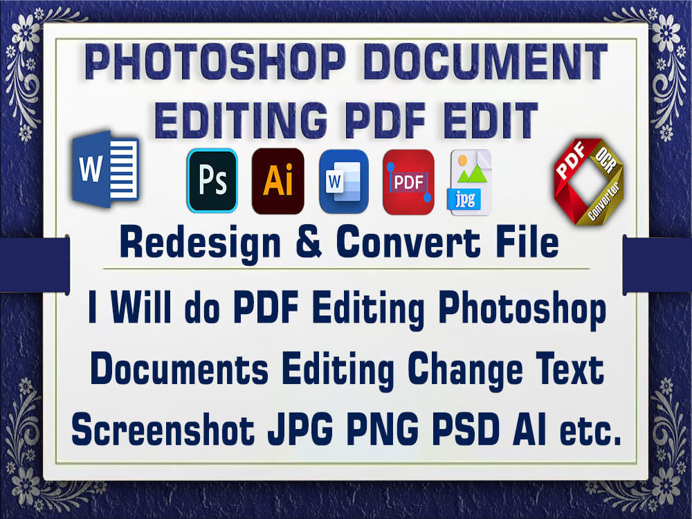 Edit screenshot modify one page PDF text editing changes PDF documents | Upwork