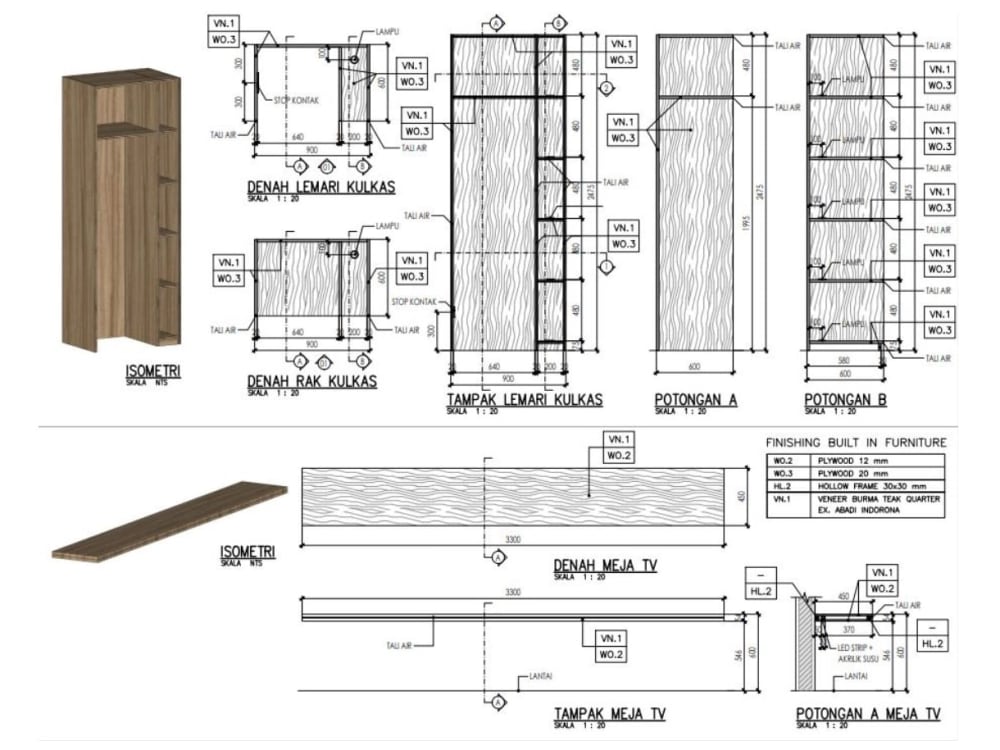 Detail Drawing of Furniture and Kitchen Sets from Your Design | Upwork