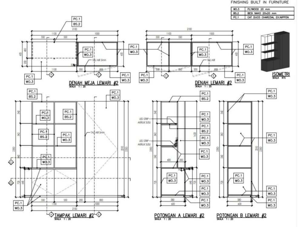Detail Drawing of Furniture and Kitchen Sets from Your Design | Upwork