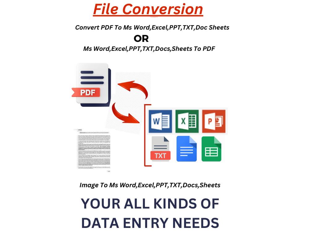 Data Entry & MS Word Expert, Converting PDF to Word/Excel or XL to Word/PDF | Upwork