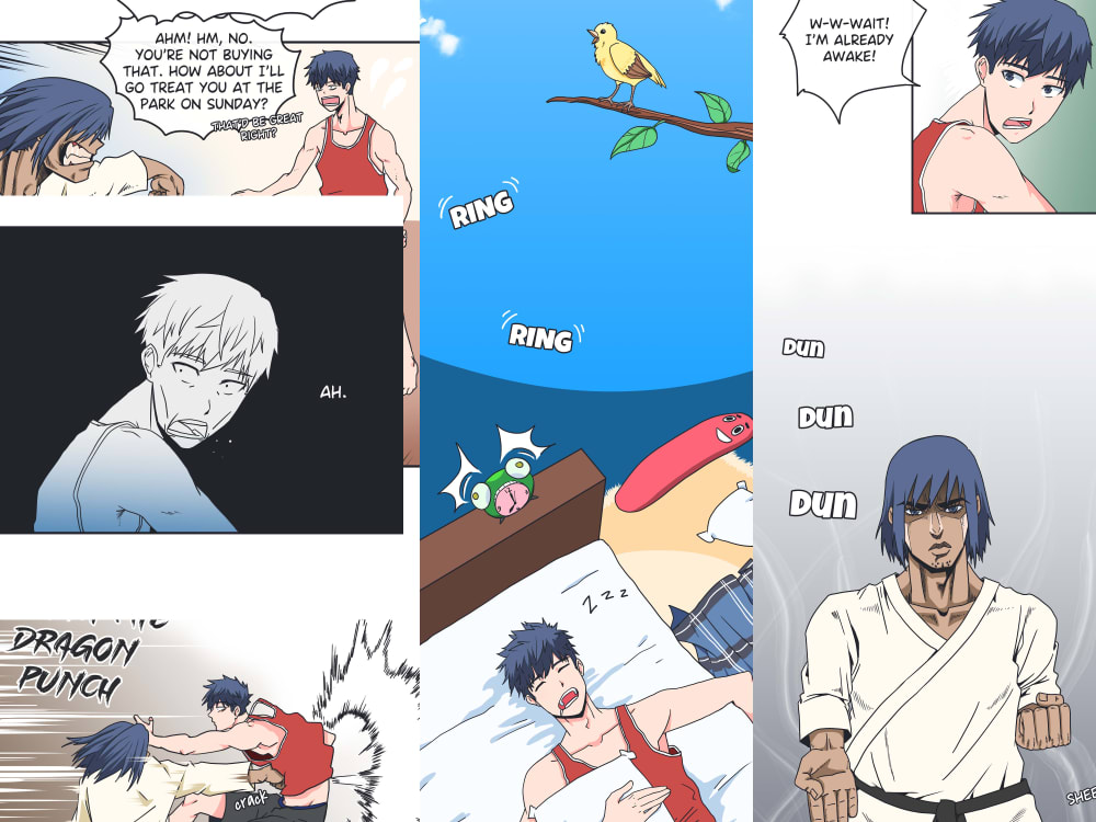 A fantastic webtoon panel in color | Upwork