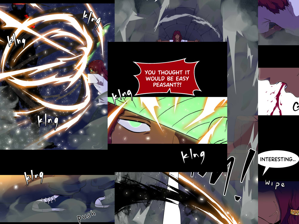 A fantastic webtoon panel in color | Upwork