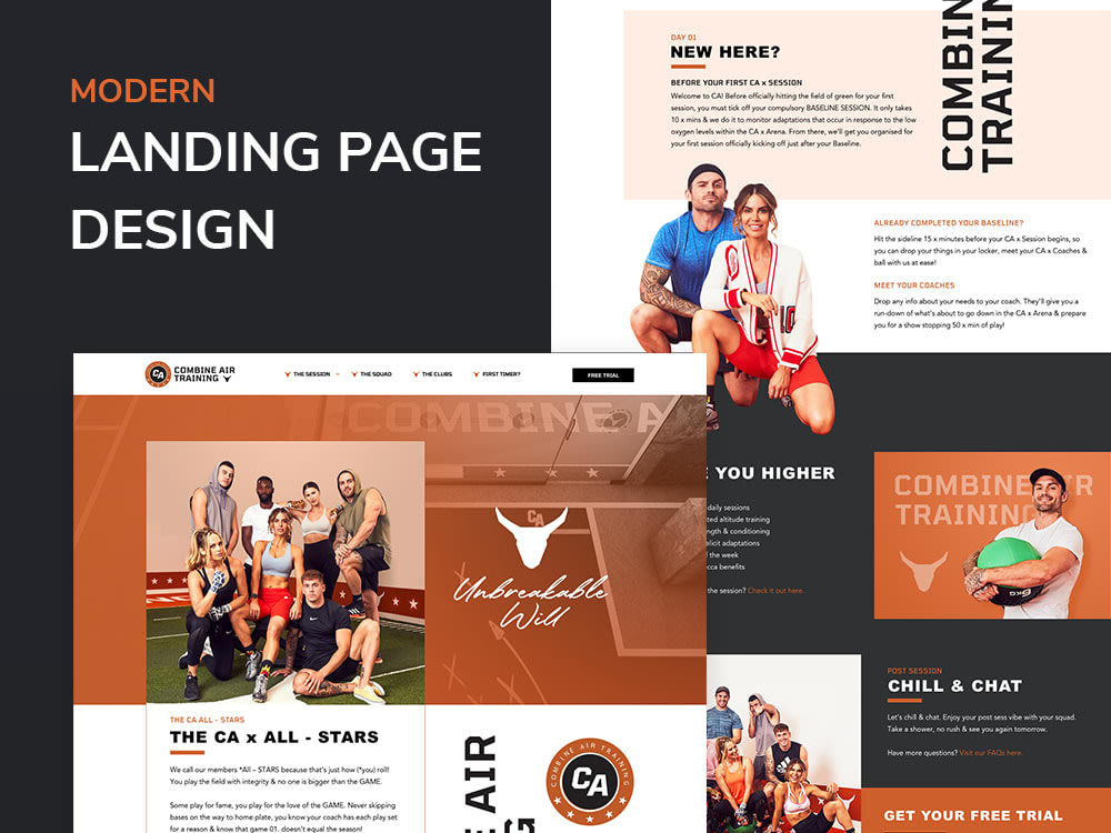 Modern landing pages interface with figma or sketch | Upwork