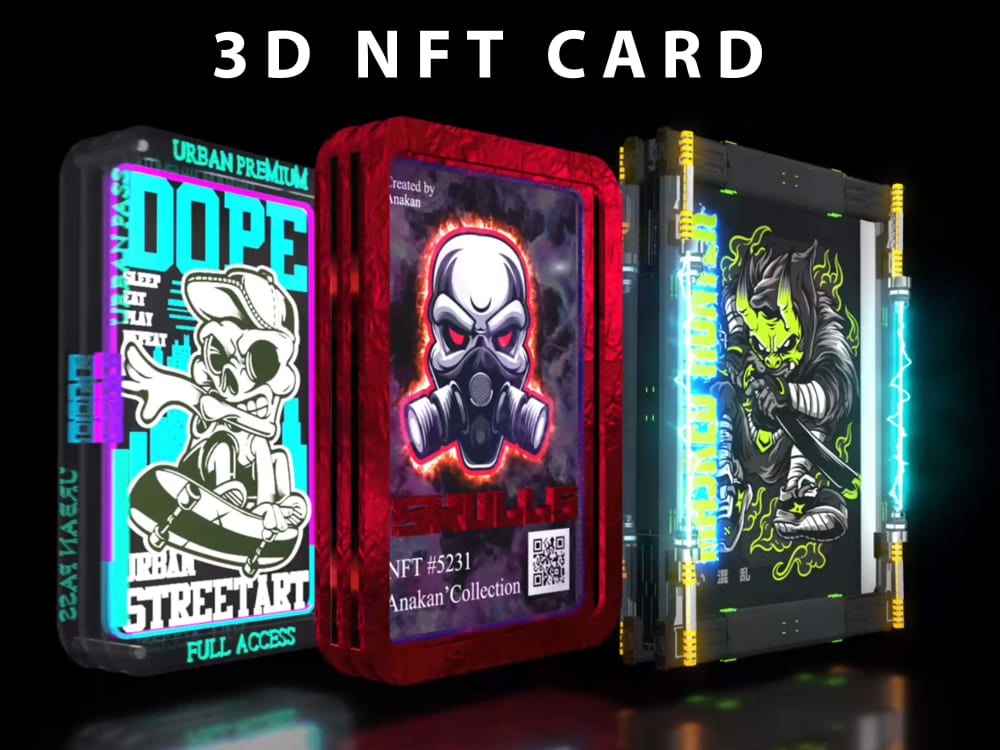 A unique 3d nft card for nft marketplace | Upwork