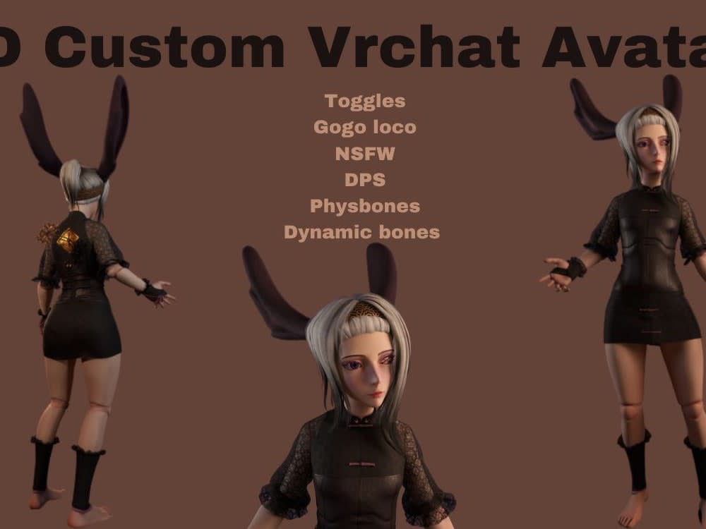 A custom vrchat avatar, vr character, vrc avatar, vr avatar, and vr ...