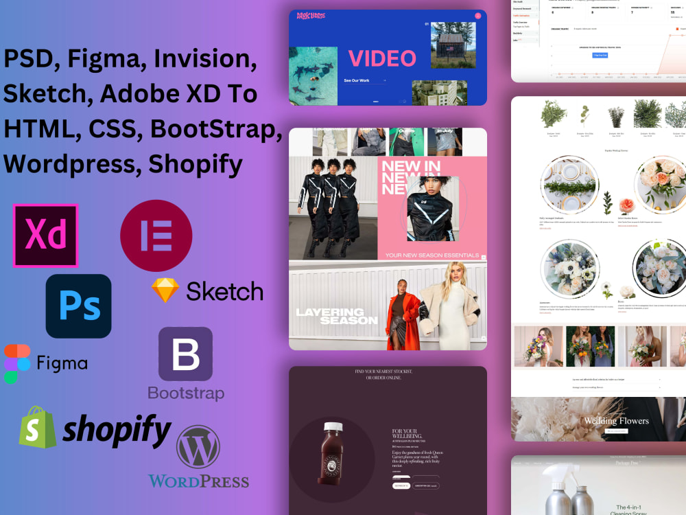 Psd To Wordpress Figma Invision Sketch Adobe Xd To Html Css Bootstrap Upwork