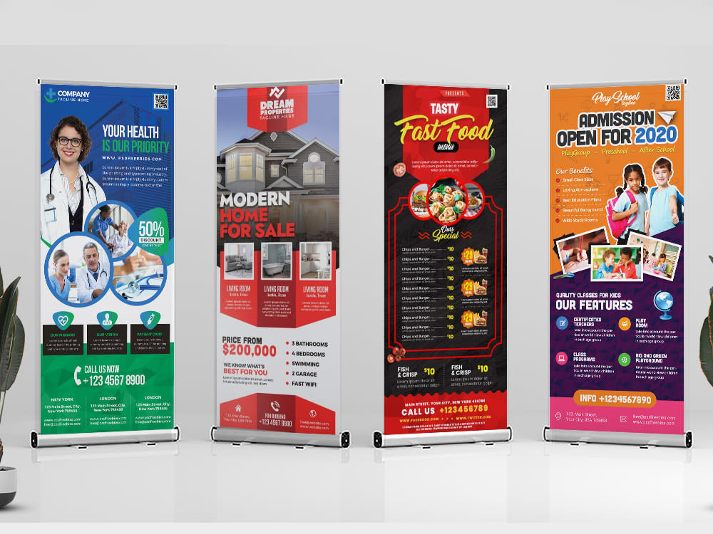 Roll up banner, retractable, pop up, roller, pull up, x stand or ...