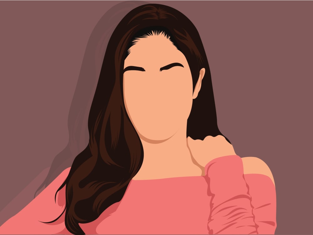 Faceless vector cartoon portrait | Upwork
