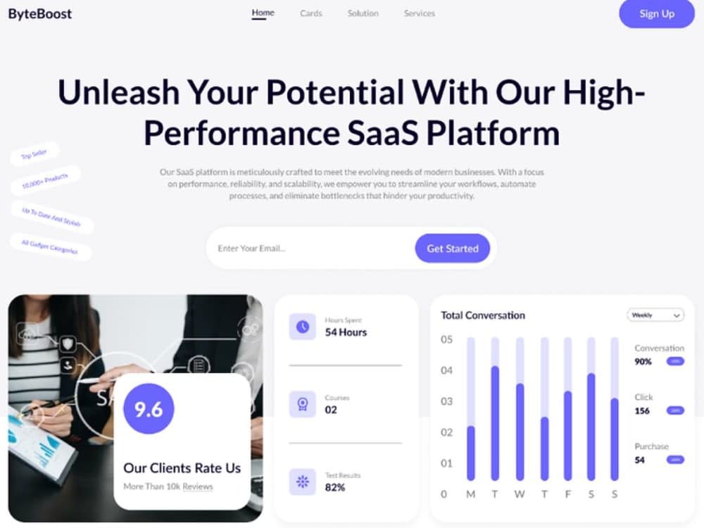 A smart and simple design of Hero page | Upwork