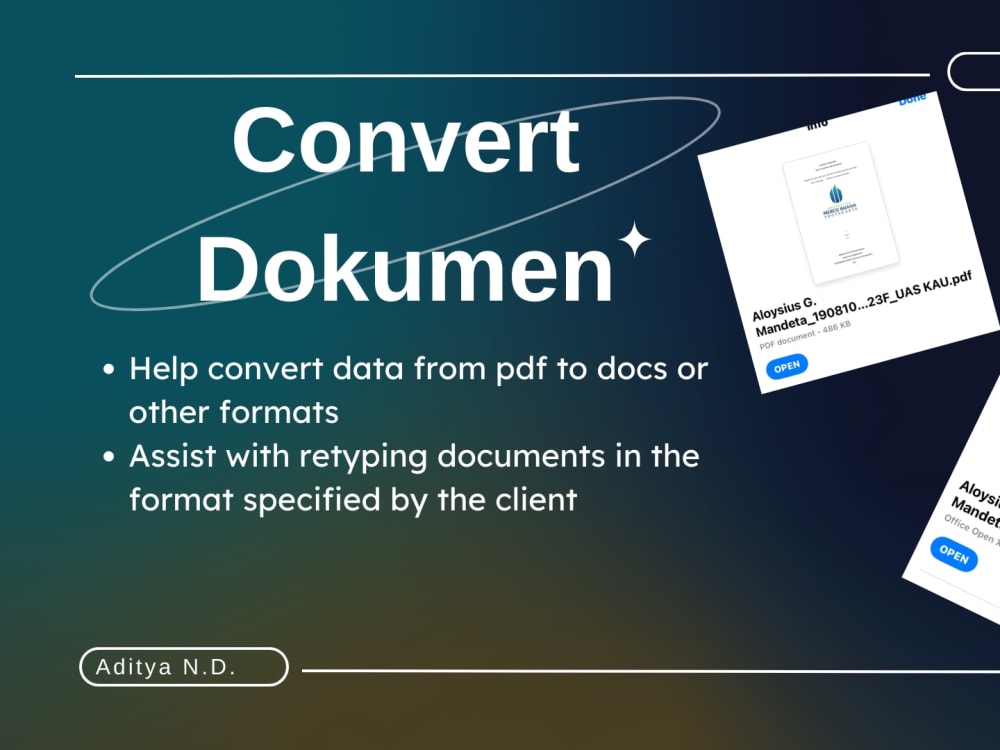 Quick Data Entry and Converting PDF to Excel or other type of document | Upwork