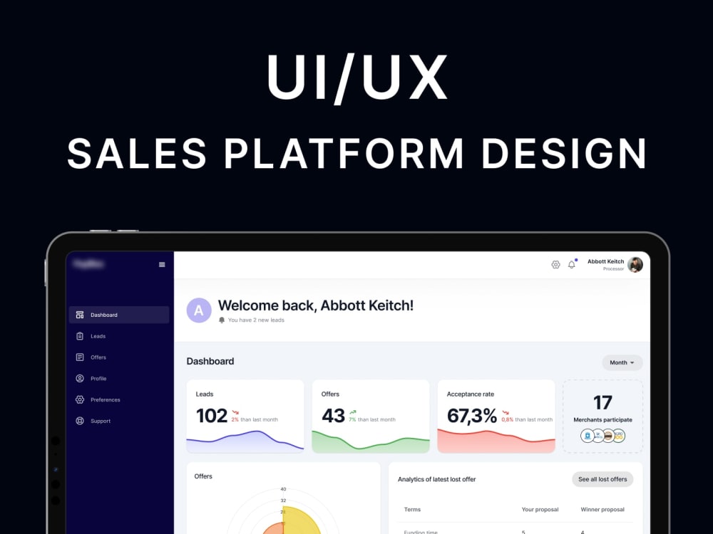 UI / UX design Sales Platform Design | Upwork