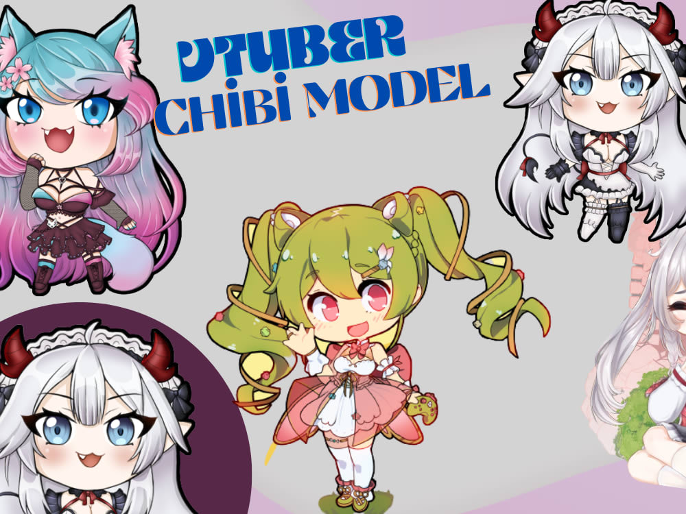 A cute chibi vtuber character model | Upwork