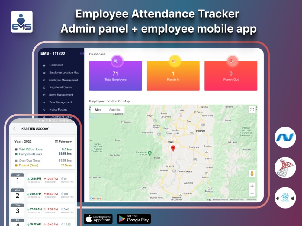 Employee Attendance Tracker (Admin panel + Employee mobile app) - EMS ...