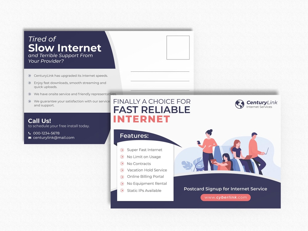 An Internet-Broadband Marketing Flyer, Postcard or Social Media Banner ...